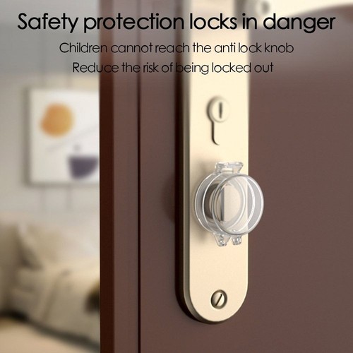 Transparent Door Deadbolt Lock PP Door Knob Cover Home | eBay
