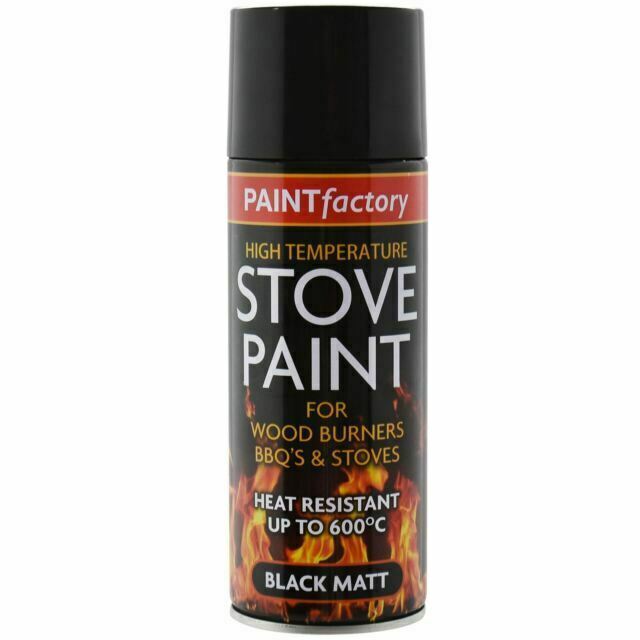 High Temperature Stove Spray Paint 400ML Matt Black BBQ's Burners Heat ...
