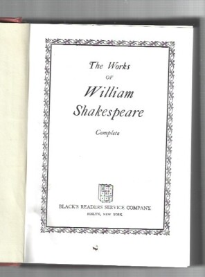 The Works of William Shakespeare Complete by Black's Reader Service ...