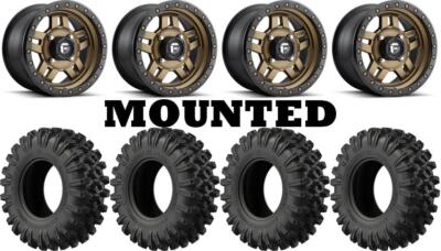 Kit 4 EFX MotoRavage XL Tires 35x10-15 on Fuel Anza Bronze D583 Wheels ...