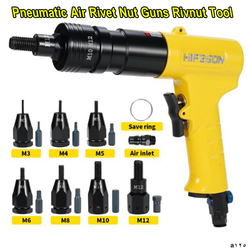 Pneumatic Air Rivet Nut Guns Rivnut Tool For M3 M4 M5 M6 M8 M10 M12 ...
