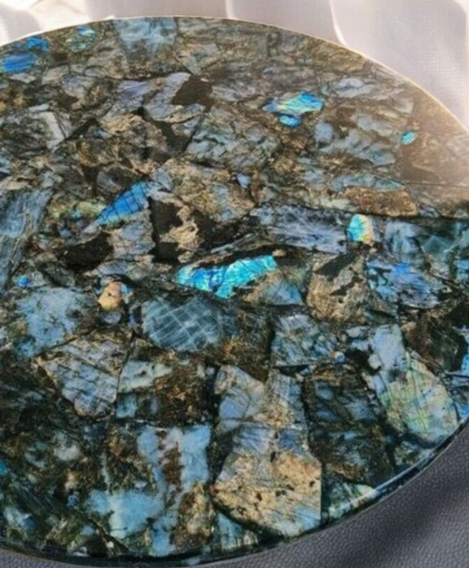 30" Luxury Labradorite Gemstone Coffee Table Handmade Kitchen Furniture ...