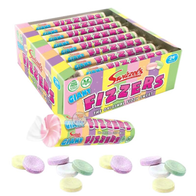 Swizzels Giant Fizzers Fruit Flavour Fizzy Sweets 40g Roll -Perfect ...