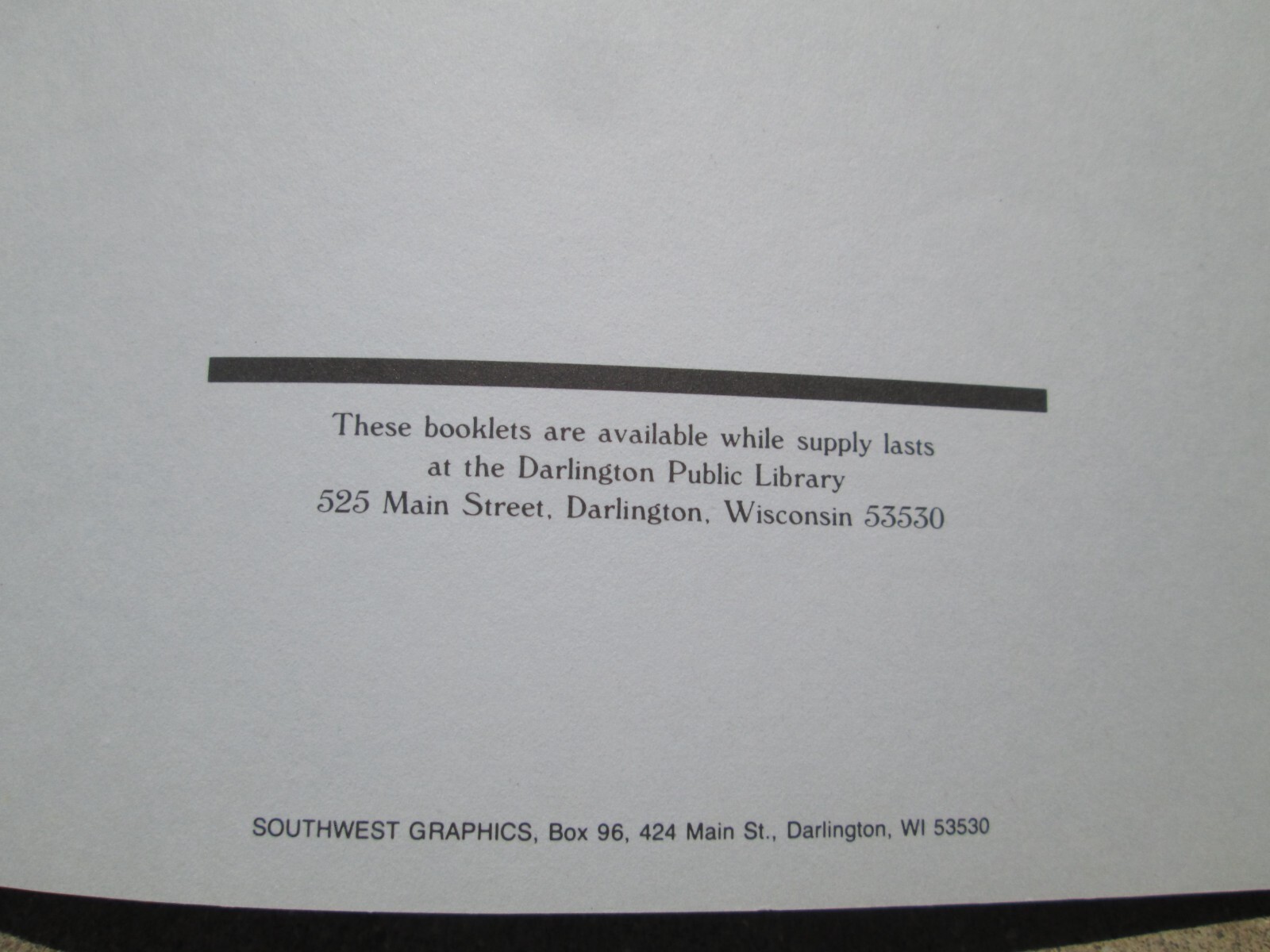 1980's Joshua Darling's Town Darlington Wisconsin Photo Stapled Booklet ...