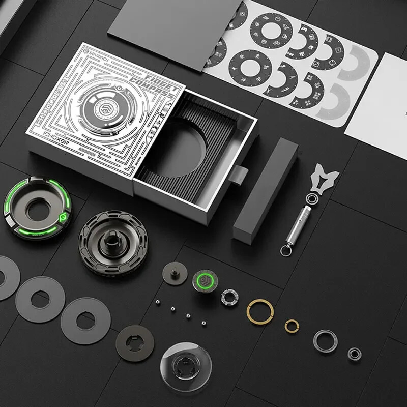 Metal Luminous Fidget Spinner Decompression toys Portable Finger EDC ...