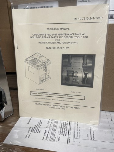 NEW RAK15/2 ALL Military Truck HMMWV Heater Water Ration MRE 24V RAK 15 ...