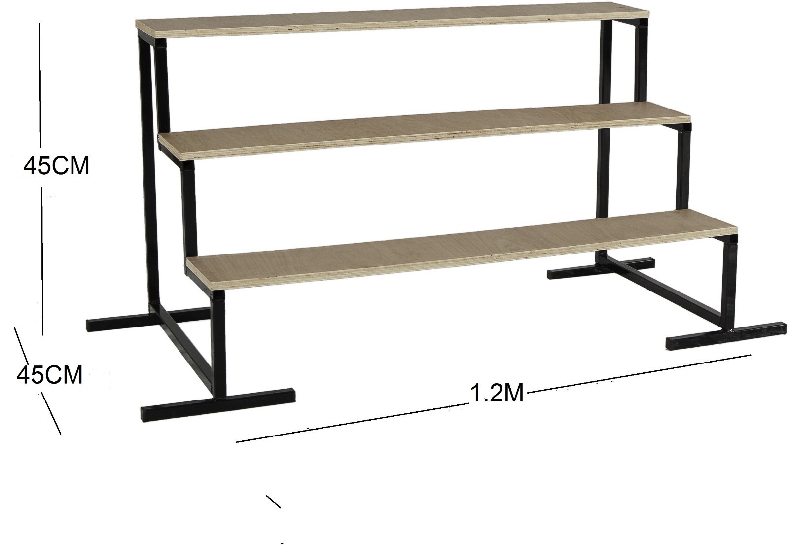 Free Standing 3 Step Unit 1.2M-1.8m Long Market Display 150mm x 150mm ...