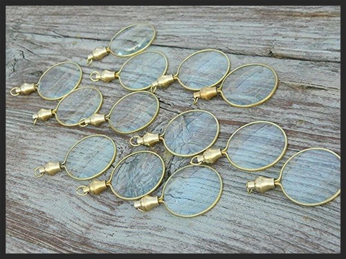 Brass Magnifying Glass Key Chain Round Magnifier collectible Key Ring ...