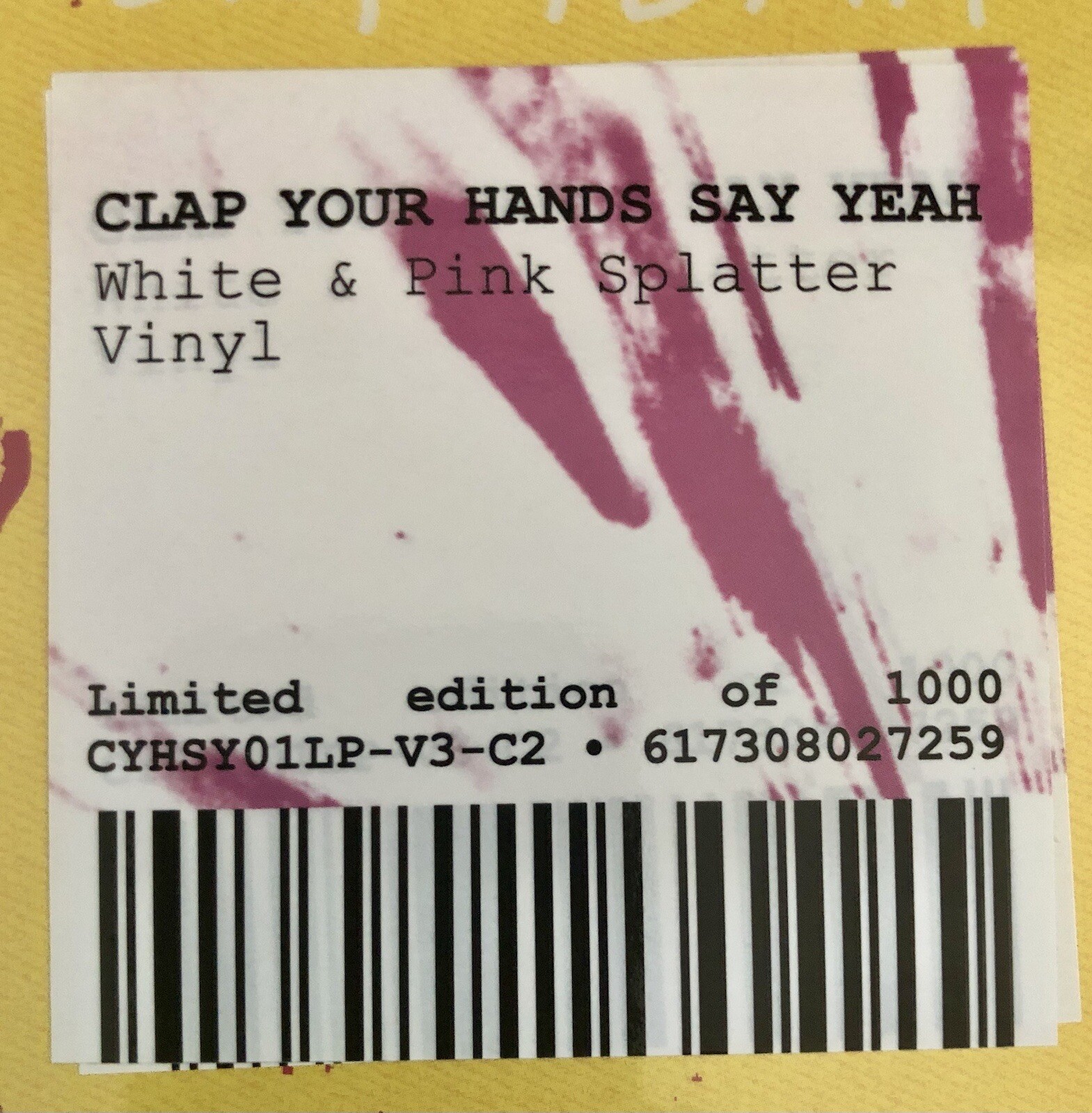 Clap Your Hands Say Yeah - Self-Titled - Ltd Ed White & Pink Splatter ...