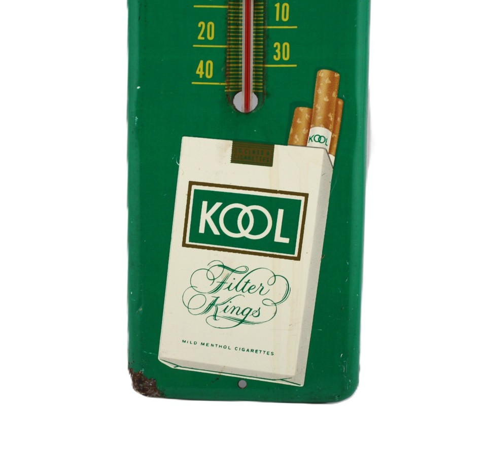 Antique Original 1950'S Kool Cigarette Thermometer Advertising Tin ...