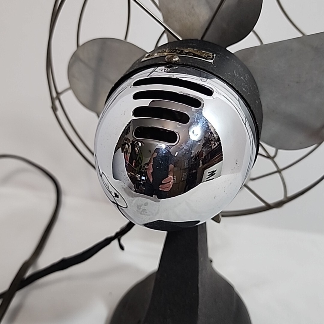 Vintage BERSTED Eskimo Black Chrome Metal Desk Table Fan 8” Model 1100J ...