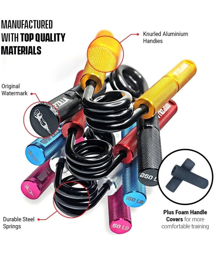 Grip Strength Training Set Gripzilla Ultimatum Hand Gripper Set - 6 ...