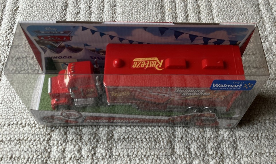 DISNEY PIXAR CARS MACK HAULER RUST-EZE LIGHTNING McQUEEN 95 BRAND NEW ...