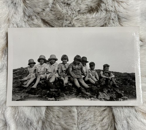 Vintage 1930s Photo Kids Outdoors Velox Print 3.5x5.5 Black & White | eBay