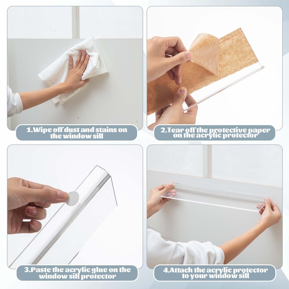 4 Pcs Window Sill Protector from Dogs Transparent Window Sill Cover Dog ...
