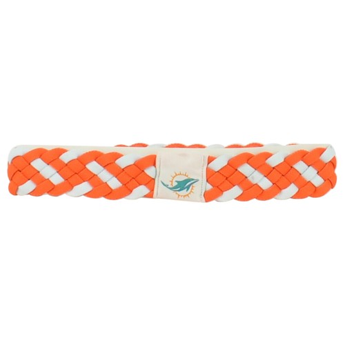 NFL Miami Dolphins Logo Braided Head Band 6 Braid Hair Elastic Orange ...
