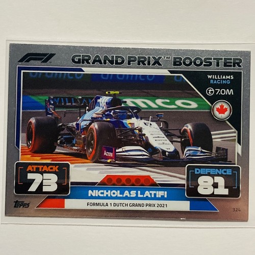 Nicholas Latifi GRAND PRIX BOOSTER 324 Topps F1 Turbo Attax 2022 ...
