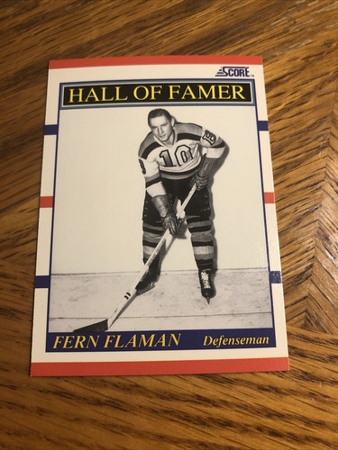 1990-91 Score Fern Flaman Boston Bruins #357 HOF Set Break | eBay