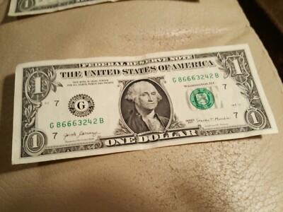 the devil satan 666 2017 Dollar 1 $ Bill Serial g 86663242 b Circulated ...