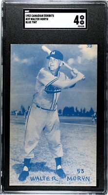 1953 Canadian Exhibit #39 Walter Moryn Montreal Royals - blue tint ...
