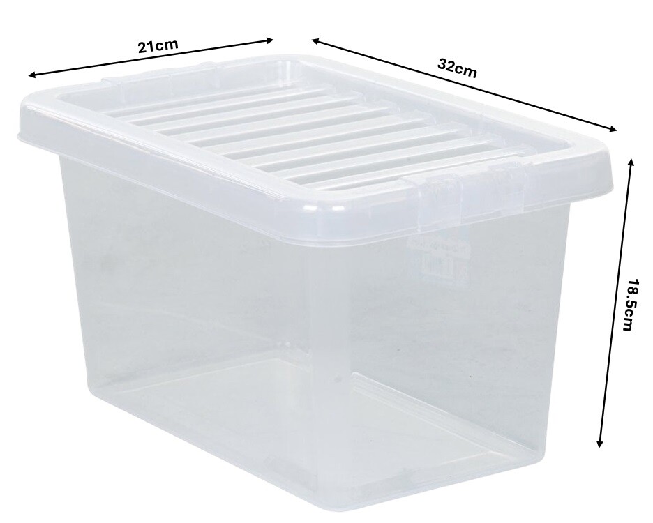 stackable and nestable clear Plastic Storage Boxes with Lids WHAM 4L ...