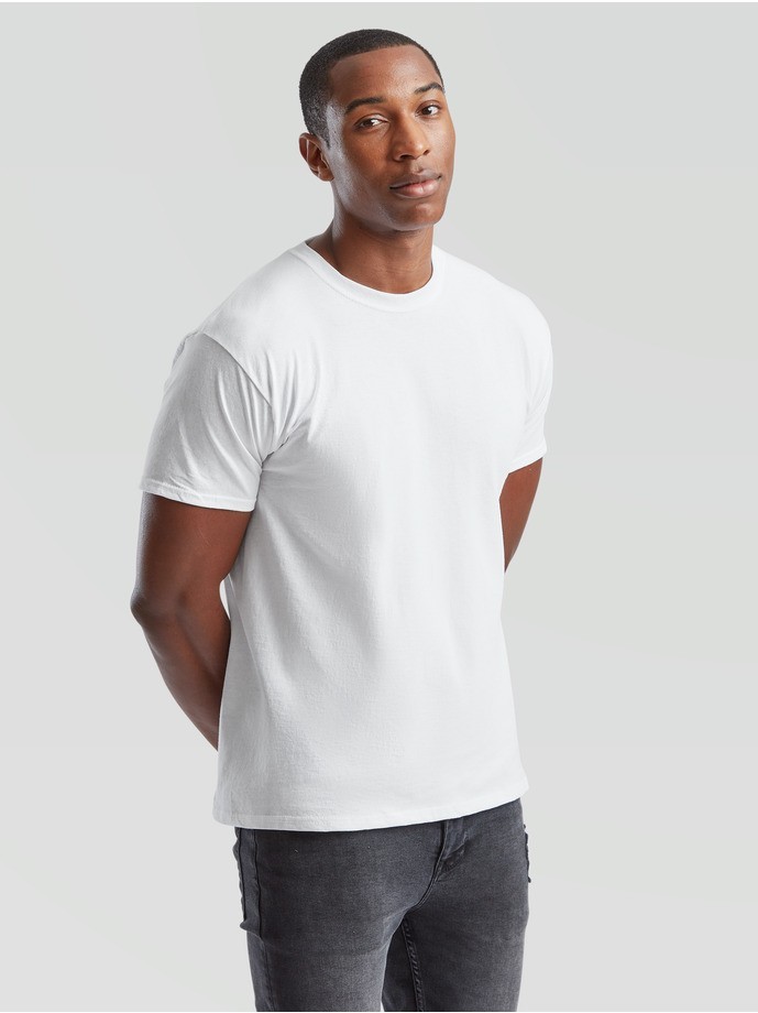 Fruit of the Loom Herren T-Shirt 3er Pack Uni Baumwolle Grau Base Duo ...