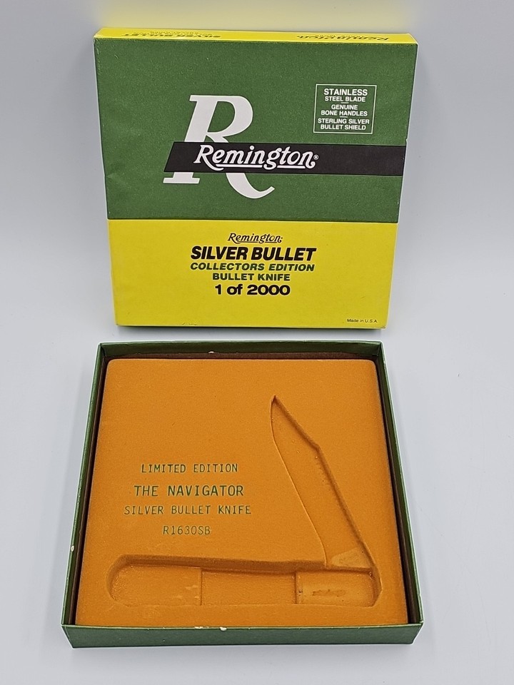 Remington 2000 Limited-Edition Silver Bullet Collectors Bullet Knife ...