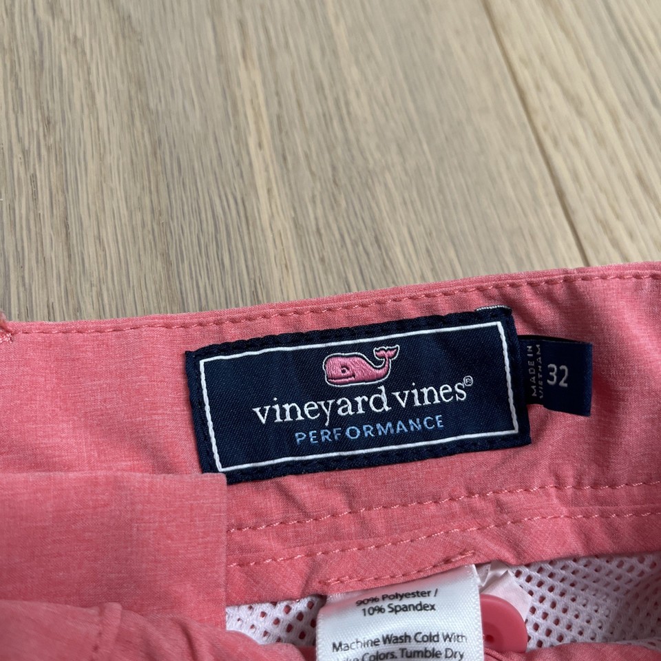 Vineyard Vines Breaker Short Pants Salmon Red 32 Nylon Tight Jersey ...