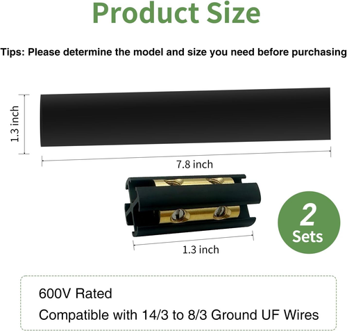 Underground Wire Splice Kit, Direct Burial Dual Rated Butt Splice 2 ...
