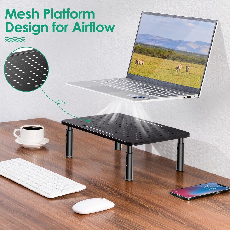 Monitor Stand Risers for 2 Monitors, 3 Height Adjustable Monitor Stand ...