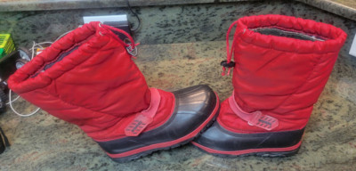 SOREL Snow Boots Size 5 Insulated Red Made in Canada 10.5" toe to heel ...