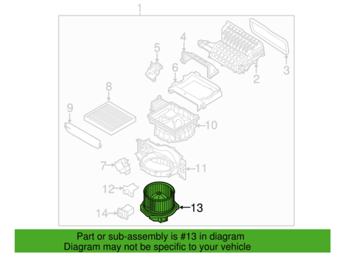 OEM 97113-H8000 Motor & Fan Assembly A/C Blower for Hyundai Venue 2020 ...