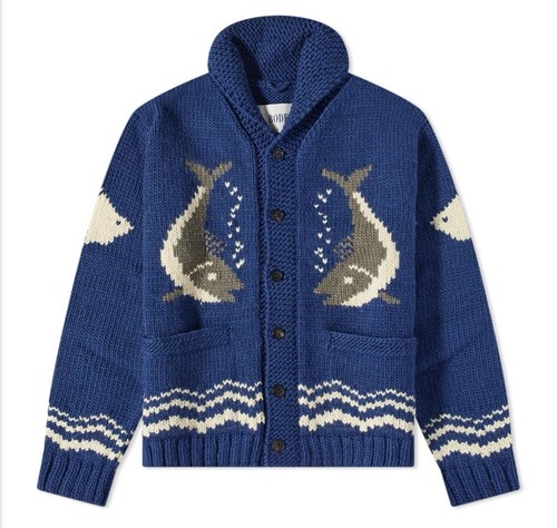 BODE river fish wool and mohair shawl cardigan XS/S | eBay