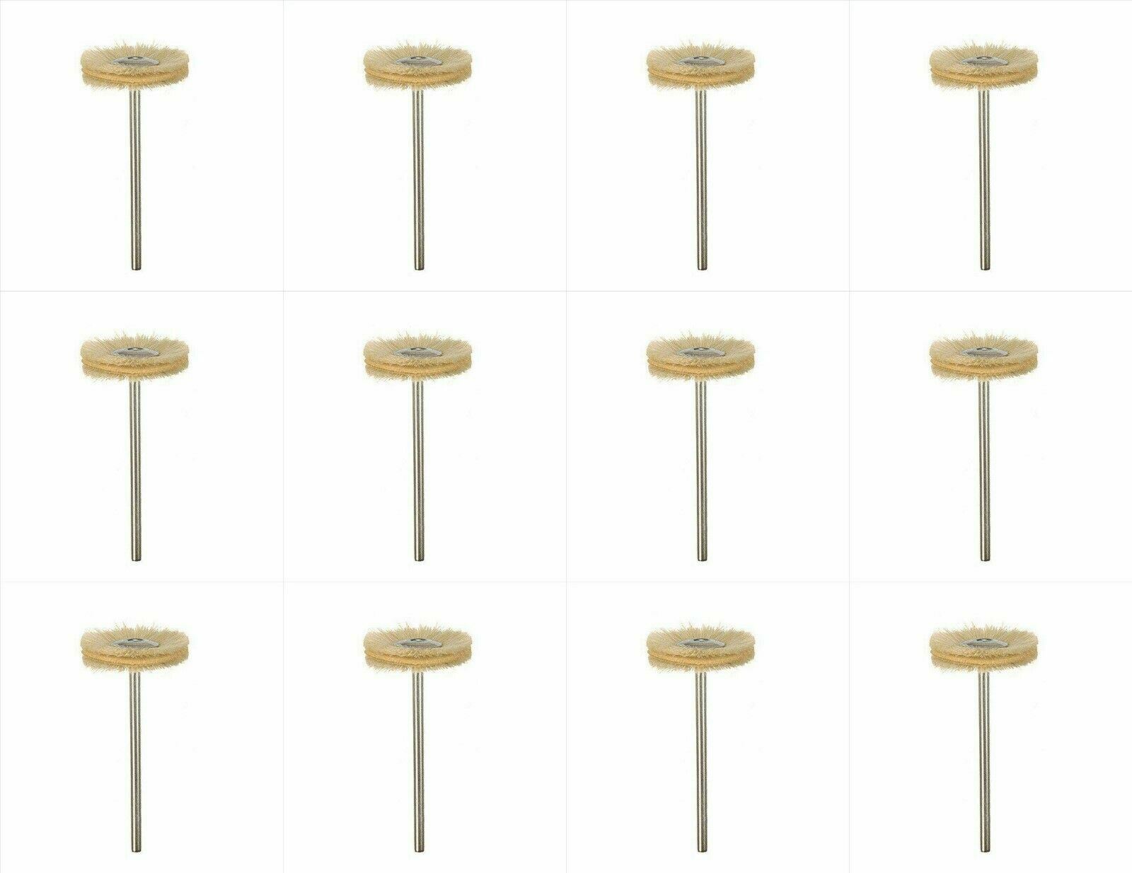 12/pck Keystone Miniature Brushes with Polishing Discs white goat hair ...