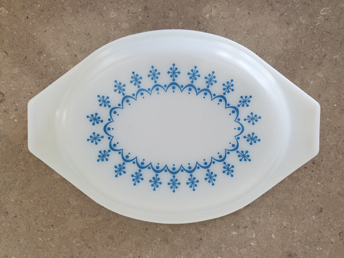 Vintage Pyrex Blue Snowflake Garland Casserole Dish Lid Only 943 C9 | eBay
