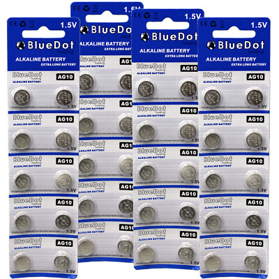 40 Pk LR1130 AG10 389 Alkaline Battery 1.5V Watch Calculator US Free ...