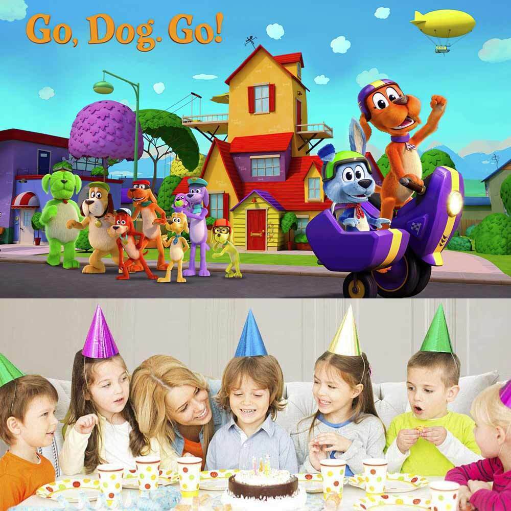 Go Dog Go Party Supplies Birthday Decoration Backdrop Banner for Kids ...