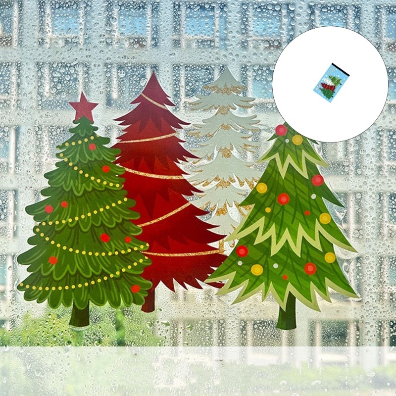 Static Adhesive Window Decals Christmas Tree Sticker For Glass Door ...