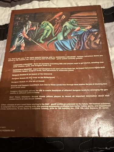 Dungeons & Dragons Module B1 Basic In Search of the Unknown TSR 9023 ...