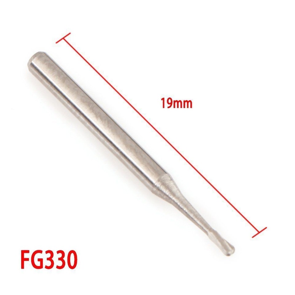 100x Dental Carbide Burs Tungsten Steel Bur FG 330 Pear High Speed ...