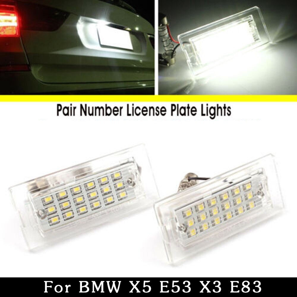 2pcs License Plate Light Set Car LED For BMW X5 E53 X3 E83 03-09 ...