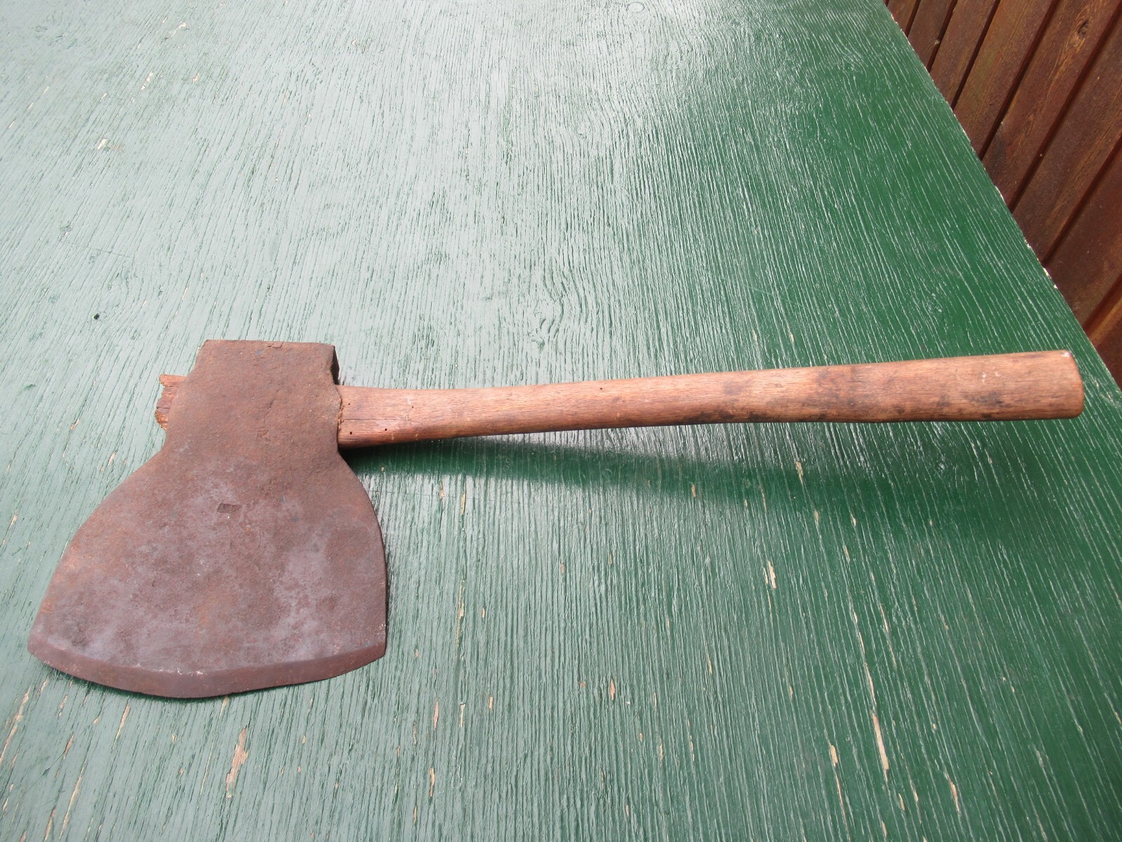 VINTAGE Broad Axe LARGE 7+" Blade Head Tool Has Wooden Handle GREAT ...