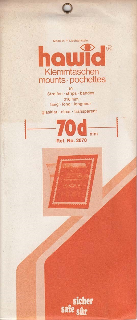 Hawid Stamp Mount Strips 70mm x 210mm Clear For Plate Blocks US Jumbo ...