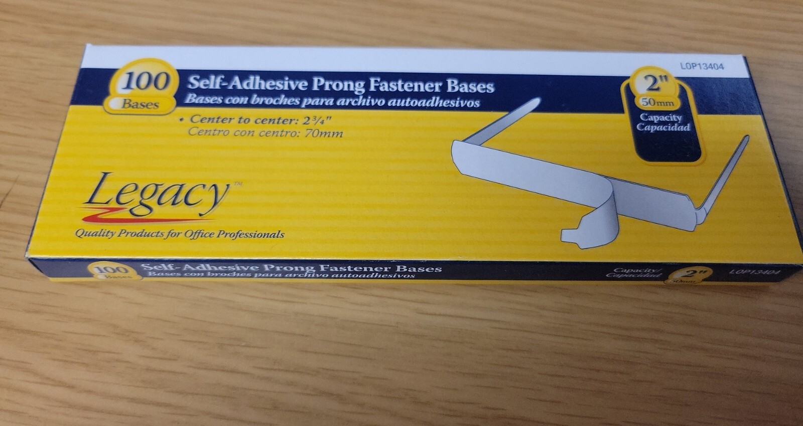 Legacy Self-Adhesive Prong Fastener Bases, 2" Capacity, 100 PER Box ...