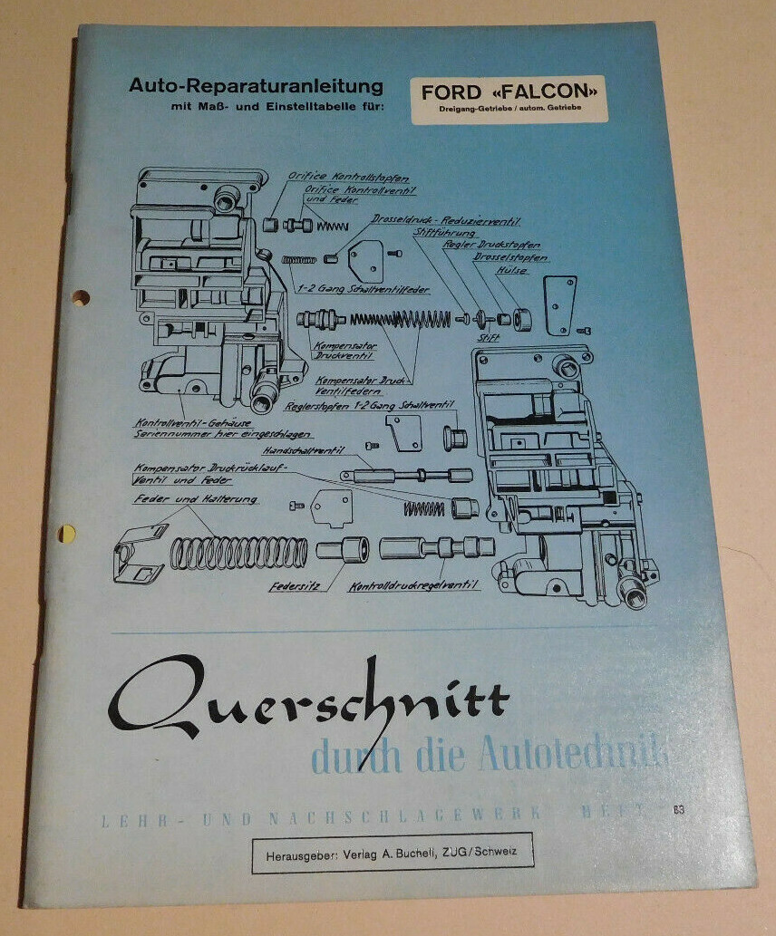 Repair Manual Ford Falcon, Dreigang-Getriebe + Autom. Transmission | eBay