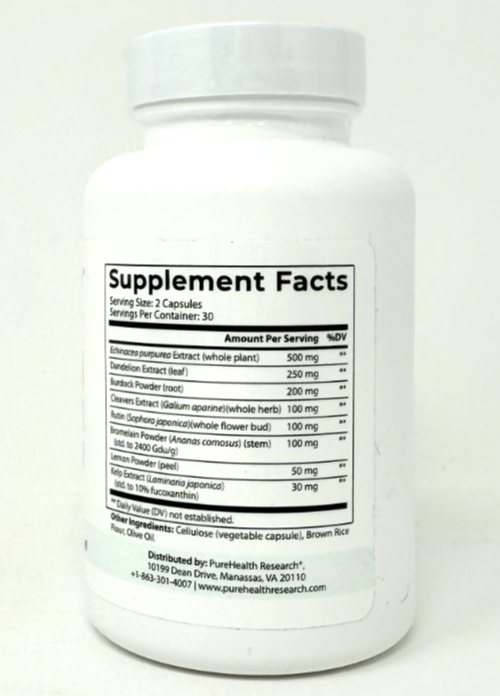 PureHealth Research Lymph System Support 60 Capsules New/Sealed EXP 4/ ...