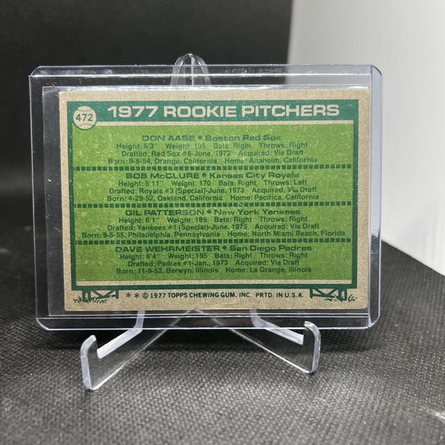 1977 Topps - Rookie Pitchers #472 Bob McClure, Gil Patterson, Don Aase ...