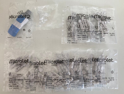 Microlet 2 Adjustable Lancing Device With AST Clear Cap & 100 Lancets ...