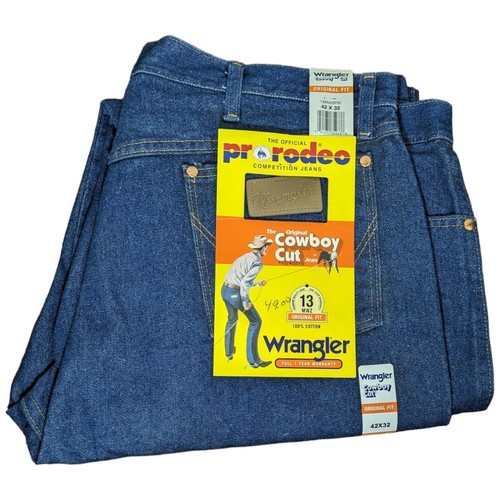 Wrangler Pro Rodeo Competition Cowboy Cut Denim Blue Jeans Mens 42x32 ...