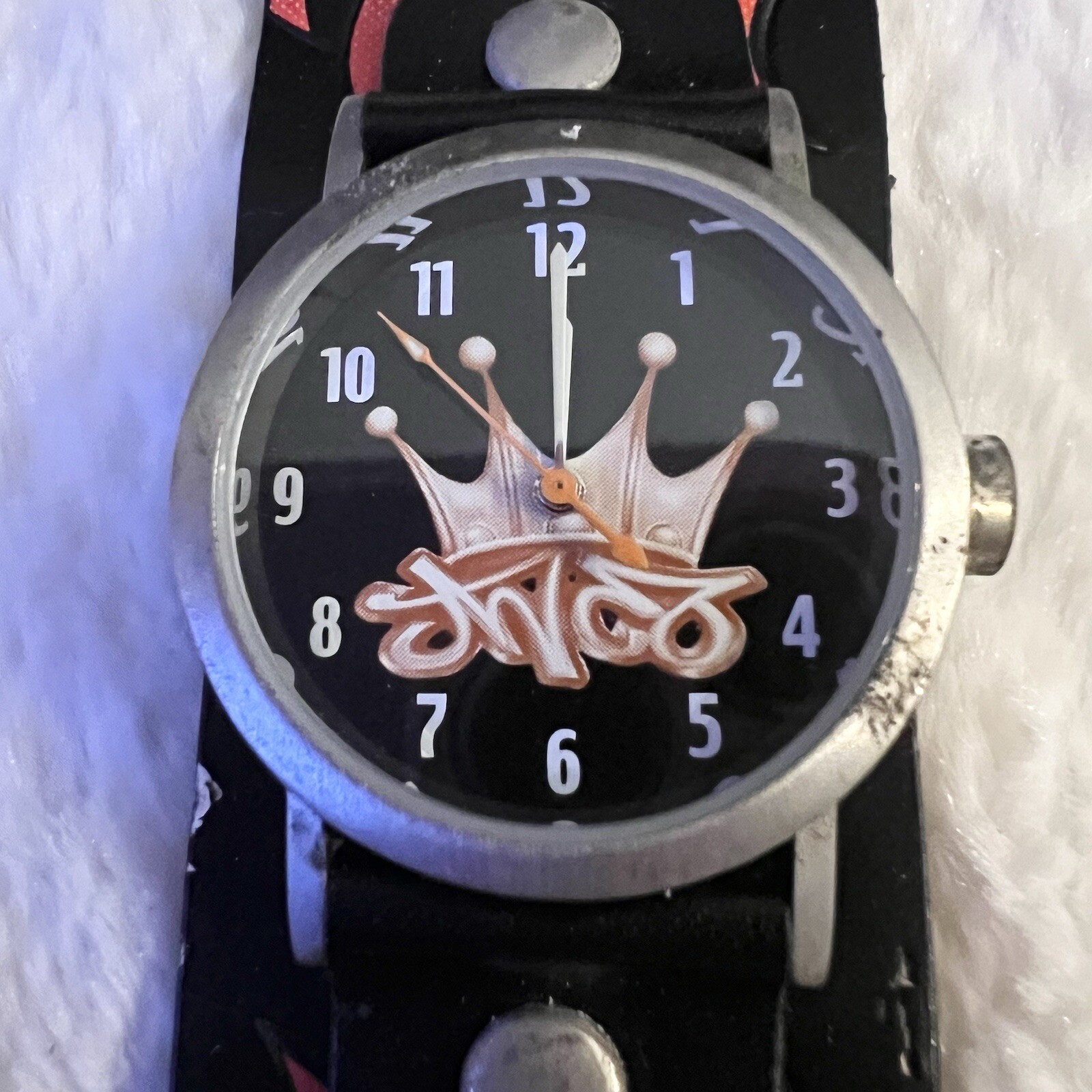 Rare Vintage 90s JNCO Jeans Flames Wide Band Watch Un… - Gem